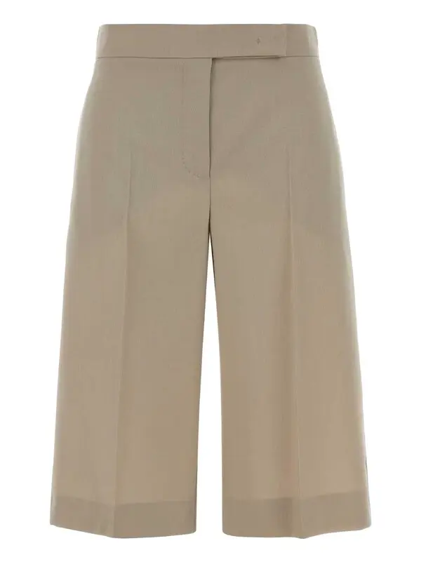 Max Mara Sand Wool Blend Bermuda Shorts - Brown
