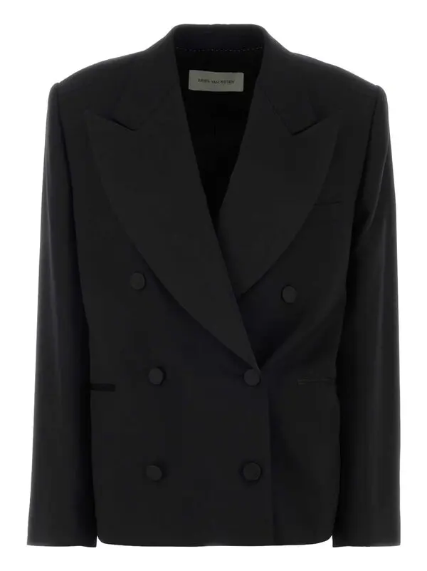Dries Van Noten Wool Blend Bosea Blazer - Black