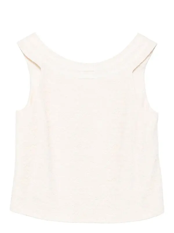 Celine Sleeveless Lace Jacquard Tank Top - Multicolor