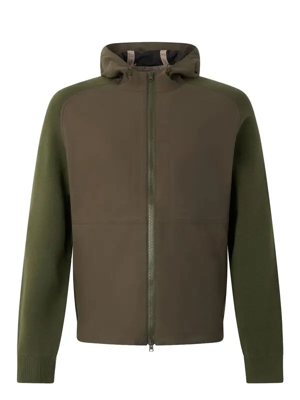 Herno Panelled Hooded Jacket - Green