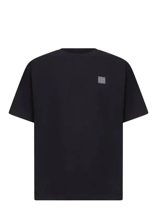Stone Island Black Jersey Logo Patch T-shirt - Multicolor