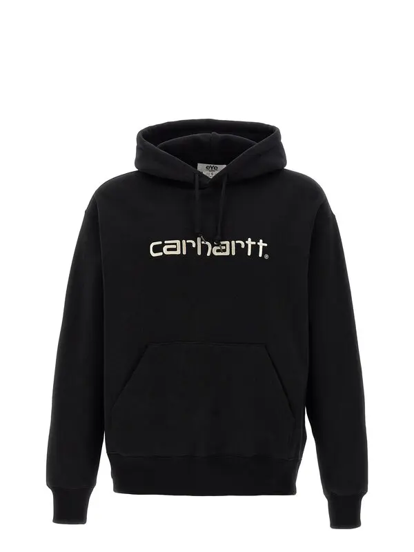 Junya Watanabe X Carhartt Cotton Fleece Hoodie With Graphic Print - Black