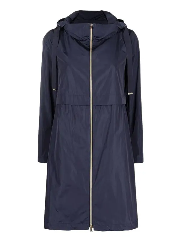 Herno Lightweight Hooded Parka Coat - Blue