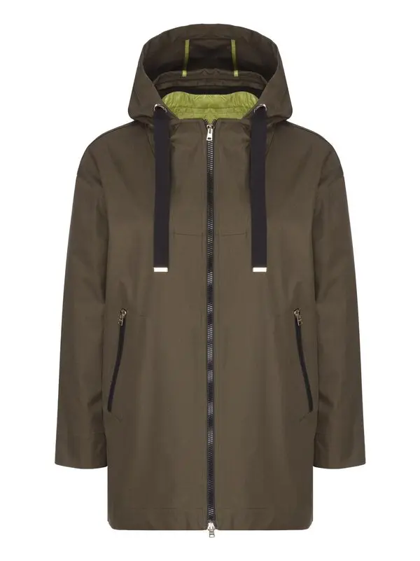 Herno Ruffled Flared Coat - Green