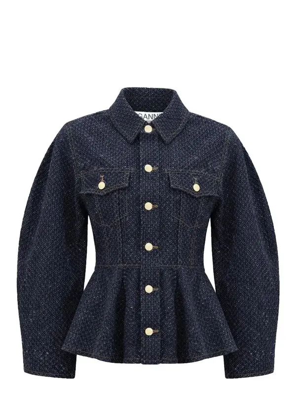 GANNI Peplum Jacket - Blue