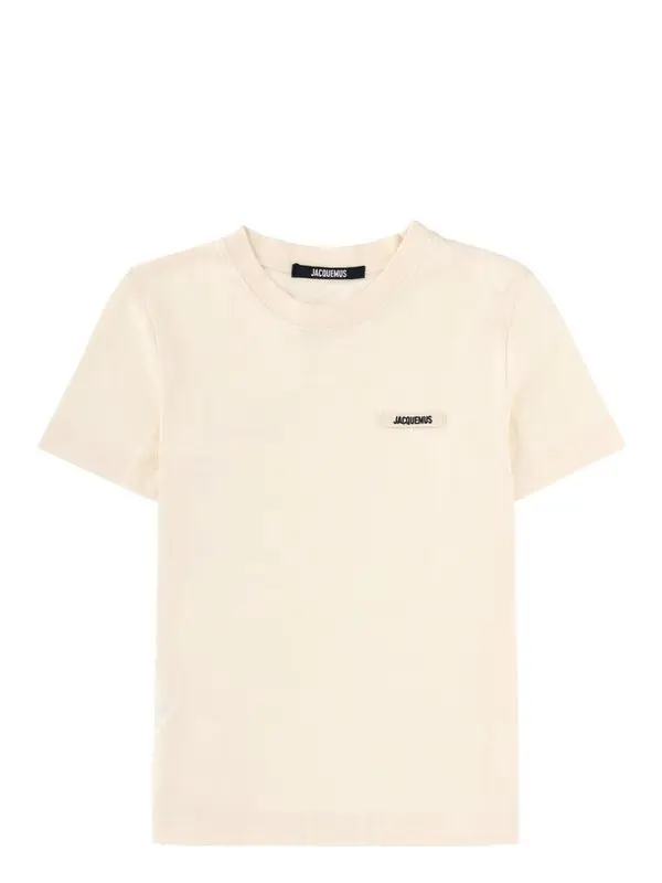 Jacquemus Grosgrain Short Sleeve T-shirt - Cream