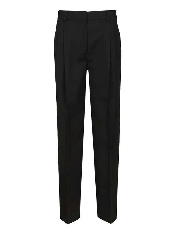 TOTEME Pleated Wool Blend Trousers - Black