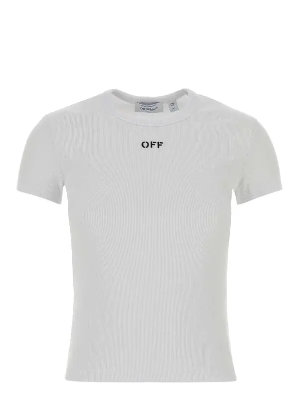 Off-White Off Stretch Cotton T-shirt - White