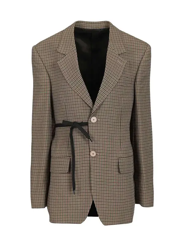 Balenciaga Tailored Wrap Jacket - Brown
