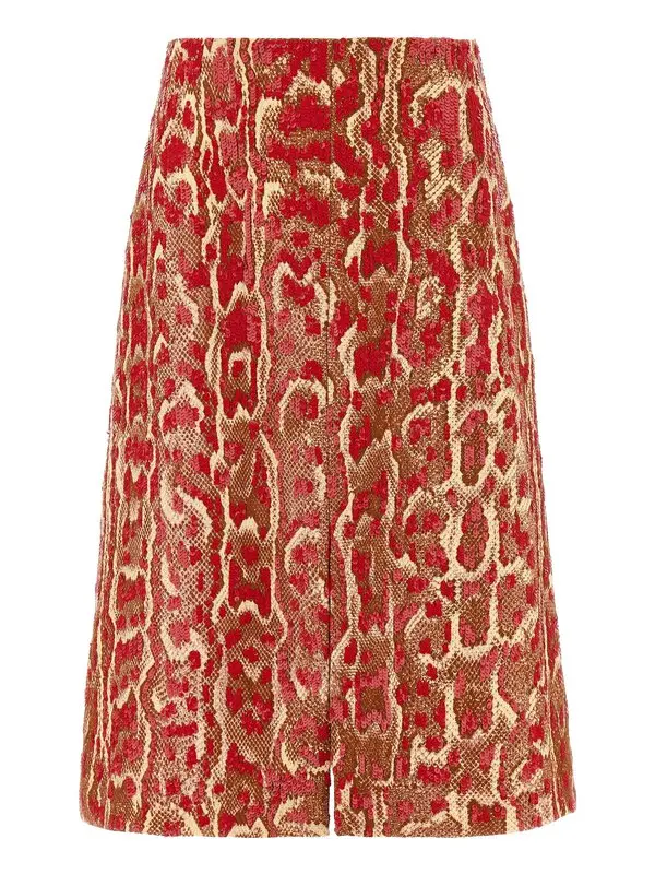 Dries Van Noten Shera Bis Sequin Embellished Animal Print Midi Skirt - Multicolor