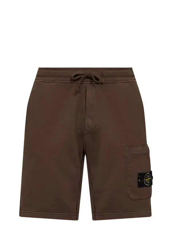 Stone Island Organic Cotton Fleece Jogger Shorts - Multicolor
