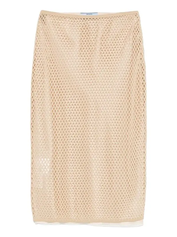 Prada Open-knit Midi Skirt - Multicolor