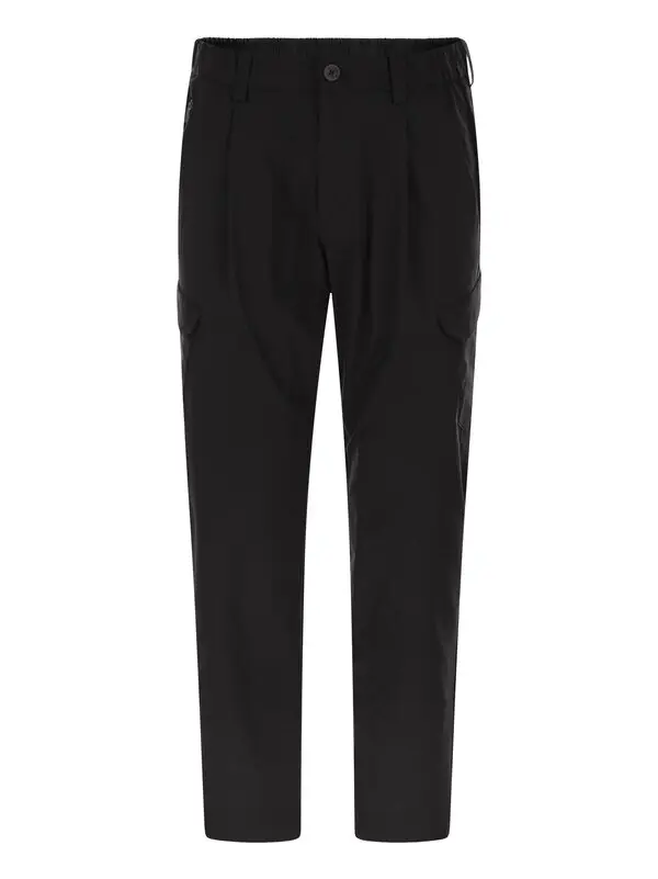 Herno Cargo Trousers With Mechanical Stretch Yarn - Black