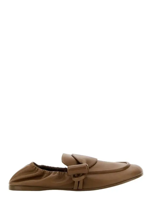 Loewe Leather Toggle Loafers - Brown