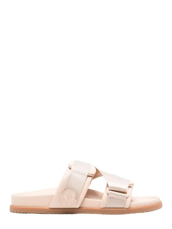 Moncler Flat Rubber Sandals With Touch-strap Fastening - Multicolor