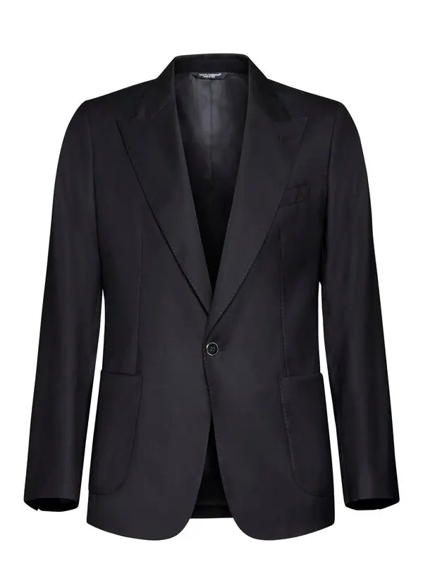 Dolce & Gabbana Black Wool And Silk Miami Single-breasted Blazer - Multicolor