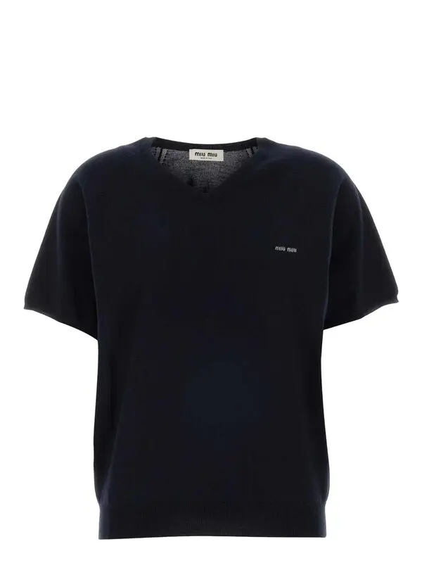 Miu Miu Midnight Wool Sweater - Blue