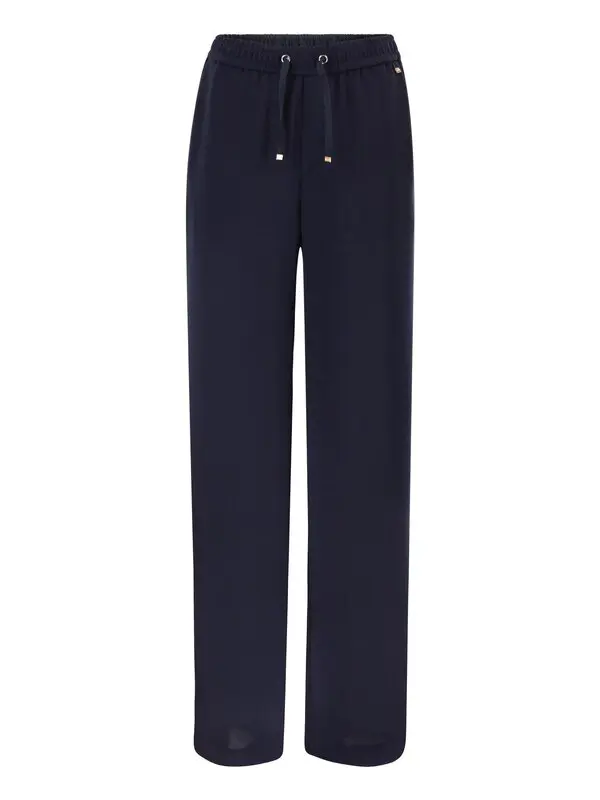Herno Flowy Wide-leg Trousers With Drawstring - Blue