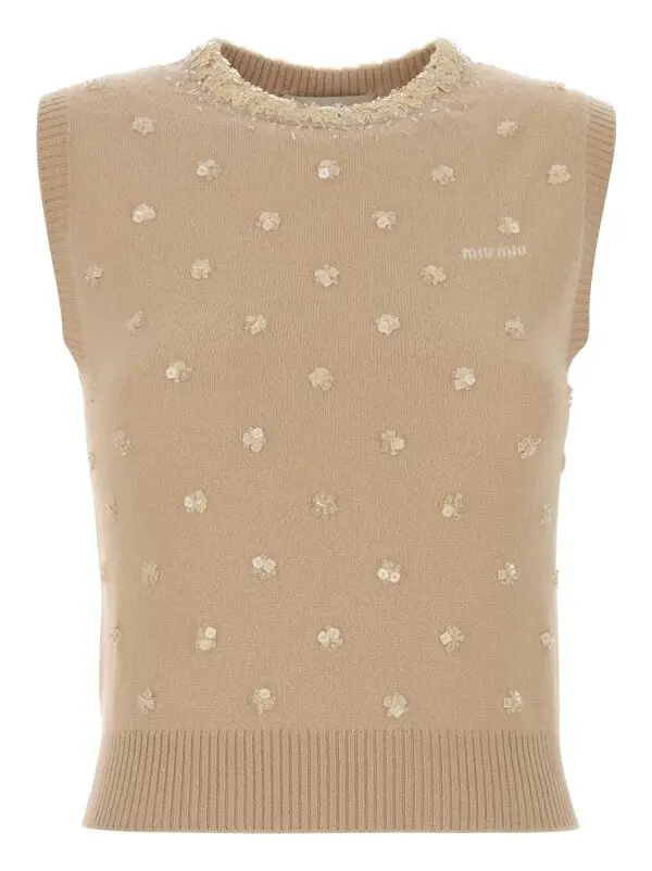 Miu Miu Cashmere Vest - Brown