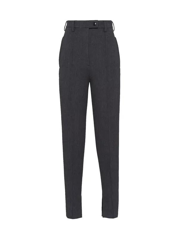 Prada Virgin Wool High-waist Pants - Gray