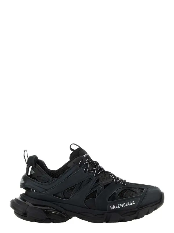 Balenciaga Mesh And Rubber Track Sneakers - Black
