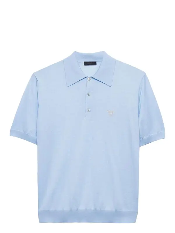 Prada Logo Wool Polo Shirt - Multicolor