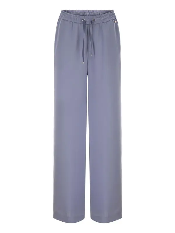 Herno Flowing Wide-leg Trousers With Drawstring - Blue