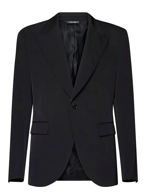 Dolce & Gabbana Black Technical Fabric Sicilia Single-breasted Blazer - Multicolor