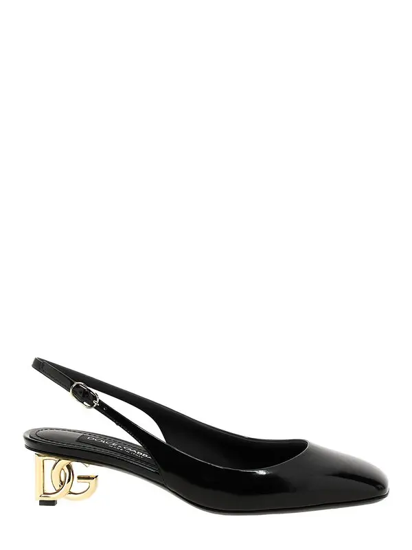 Dolce & Gabbana Leather 'jackie New' Slingback Shoes - Black