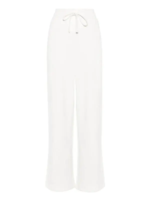 Gucci Wide-leg Cotton Sweatpants With Drawstring Waist And On-tone Logo Detail - White