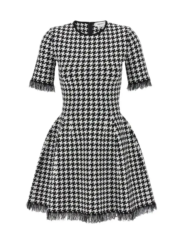 Alexander McQueen Houndstooth Jacquard Mini Dress - Multicolor