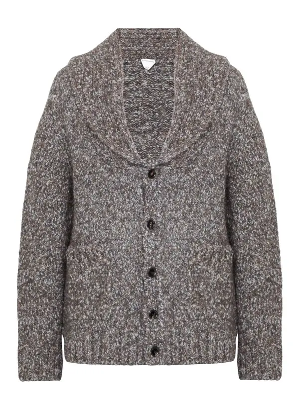 Bottega Veneta Cardigan With Shawl Collar - Gray