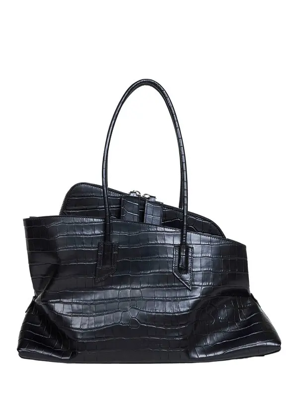 Attico Black Croc-effect Leather Top Handle Bag - Multicolor