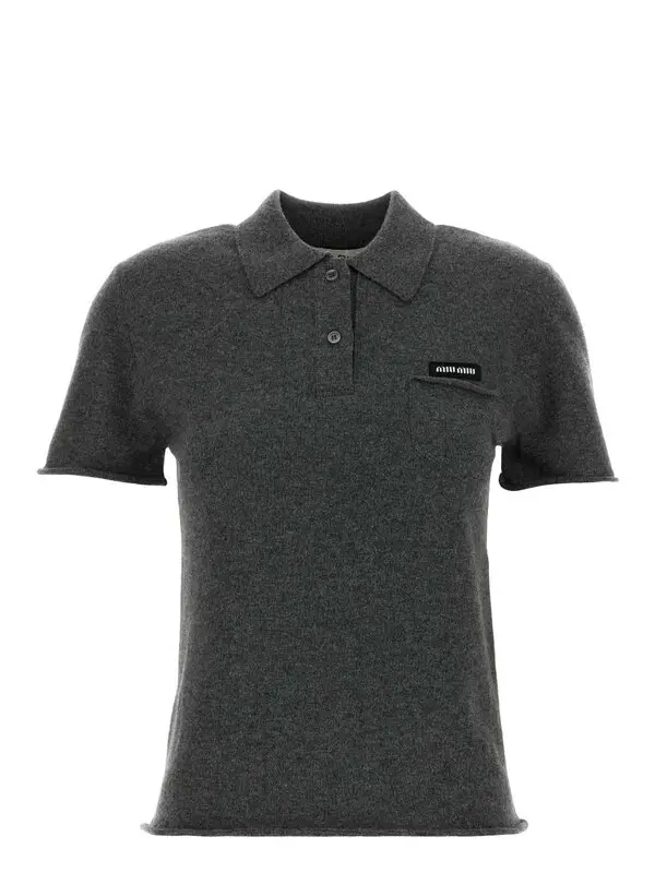 Miu Miu Cashmere Polo Shirt - Gray