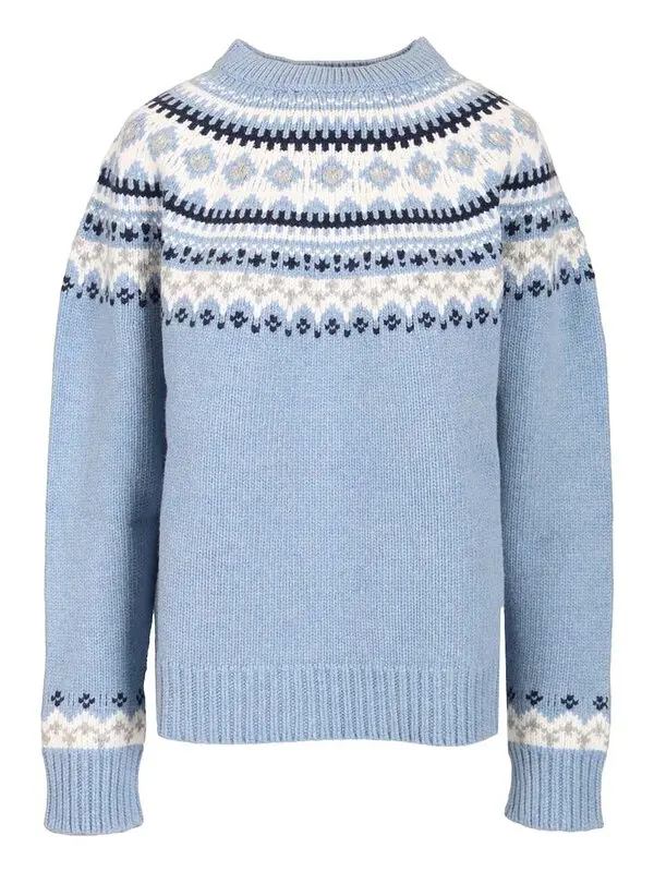 Miu Miu Fair Isle Wool Sweater - Blue