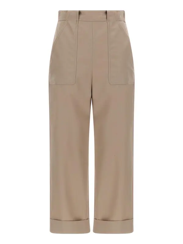 Max Mara Palio High-waisted Cotton Gabardine Trousers - Cream