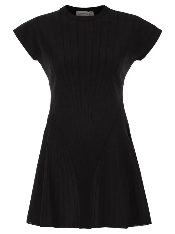 Sportmax Fitted Stretch Knit Dress - Black