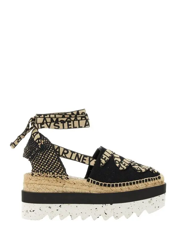 Stella McCartney Gaia Espadrille Platform Sandals - Black