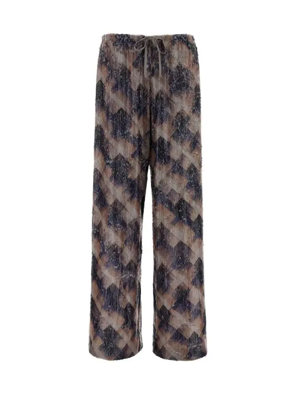 Dries Van Noten Embellished Viscose Wide-leg Pant - Multicolor