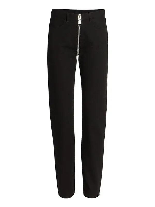 Givenchy Cotton Denim Jeans With Moto Zip Detail - Black