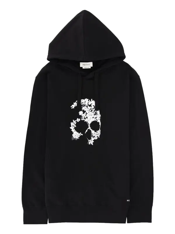 Alexander McQueen Skull Motif Hoodie - Black