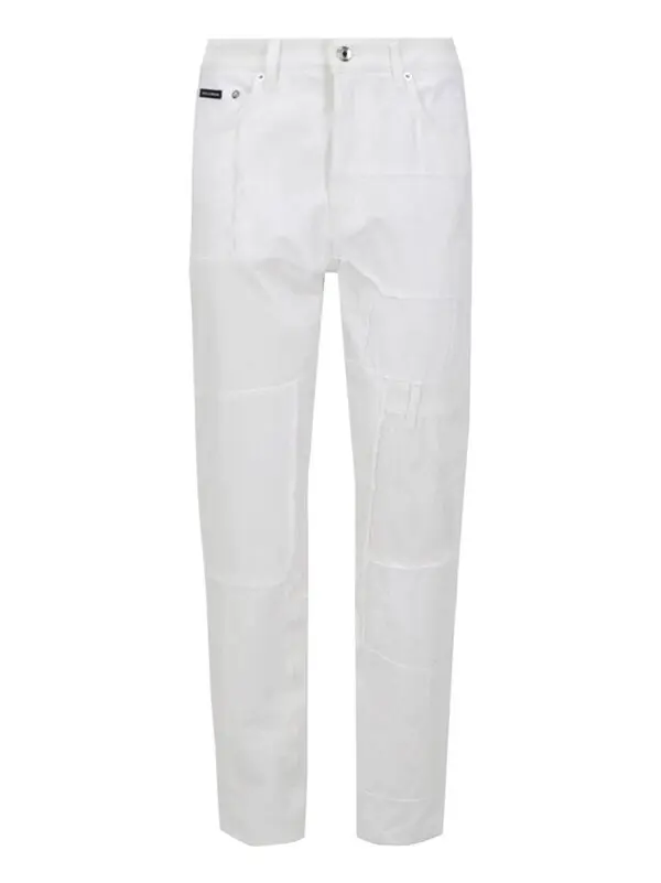 Dolce & Gabbana Cotton Blend Jeans - White