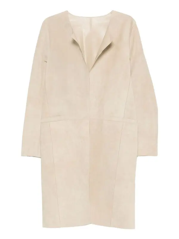 TOTEME Suede Leather Coat - Multicolor
