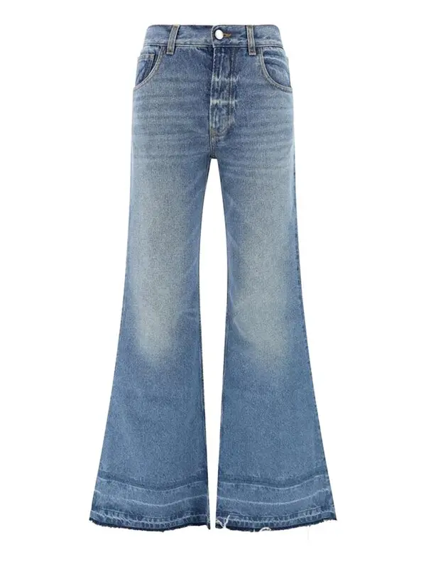 Chloé Bootcut Jeans With Fringe Finish - Blue