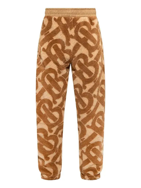 Burberry Monogram Jacquard Fleece Trousers - Brown