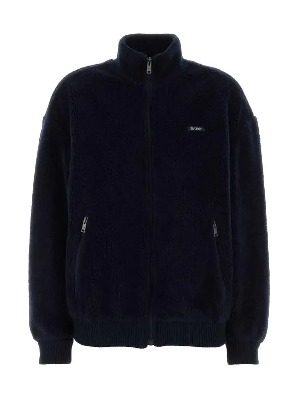 Prada Dark Pile Bomber Jacket - Blue