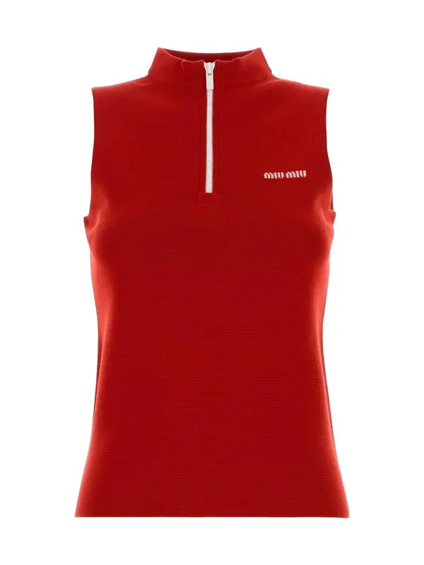 Miu Miu Wool Tank Top - Red