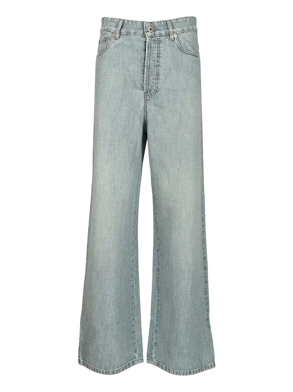 Miu Miu Chambray Denim Trousers - Blue