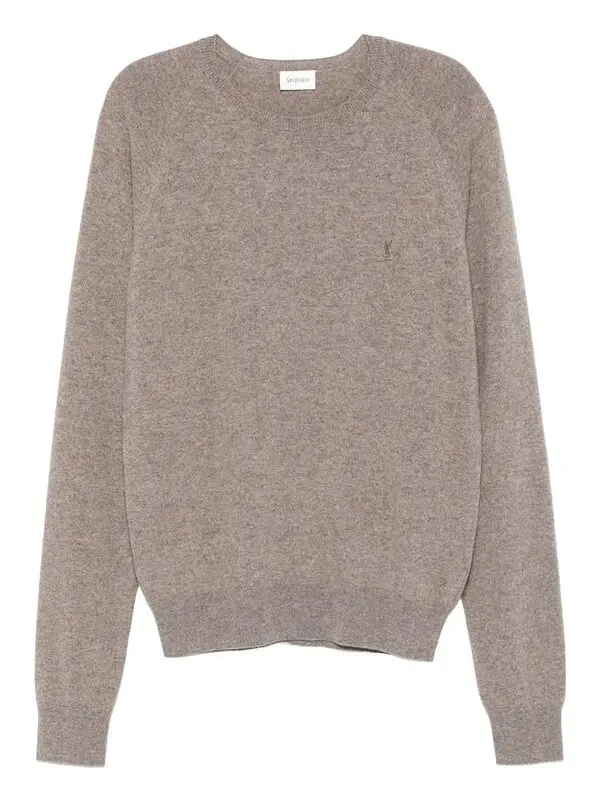 Saint Laurent Cassandre Cashmere Sweater - Brown