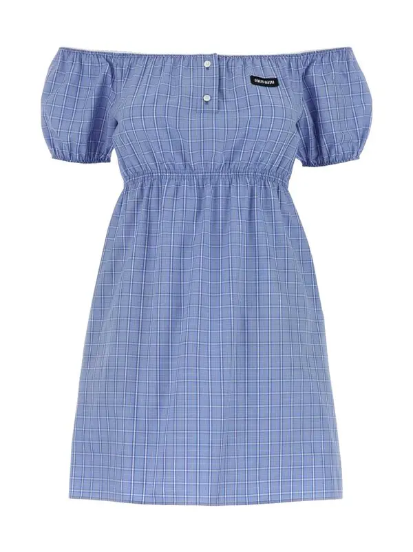 Miu Miu Embroidered Poplin Mini Dress - Multicolor